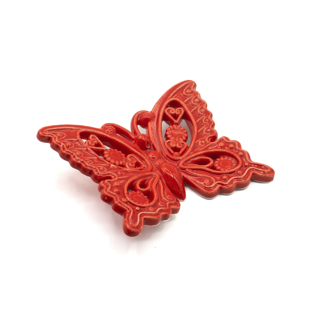 Farfalla in ceramica Maya rossa – Carella Ostuni