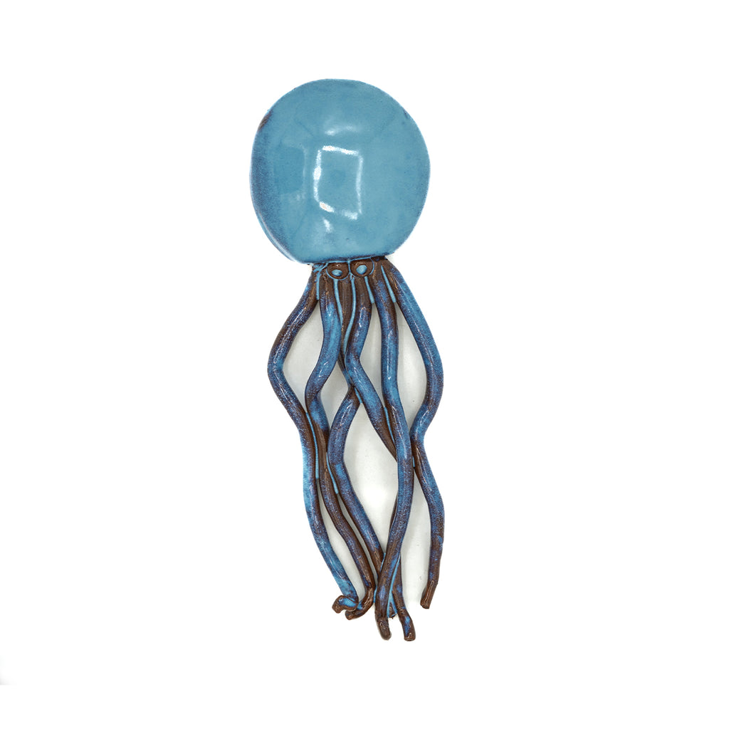 Medusa da muro in ceramica blu cangiante – Carella Ostuni